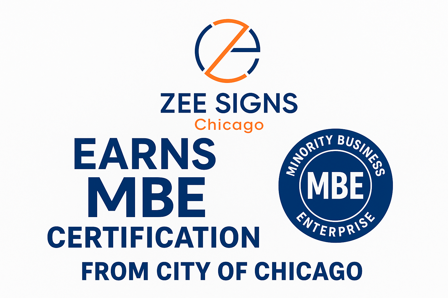 Zee Signs Chicago Earns MBE Certification from City of Chicago